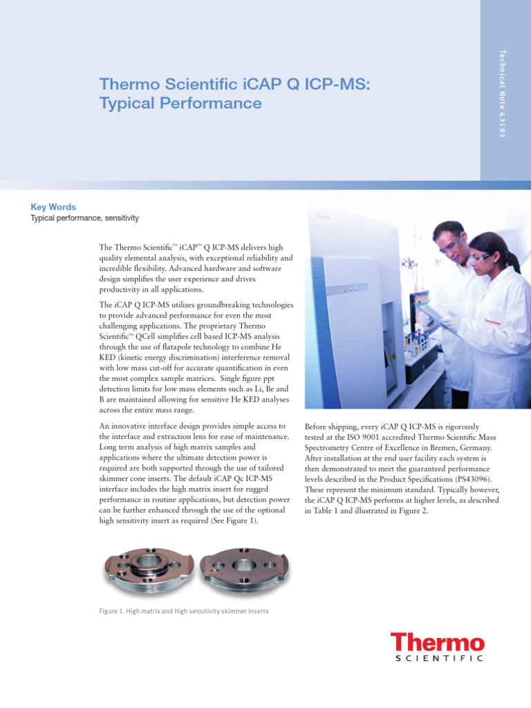 ICP Thermo Comparision Guide | PDF | Physical Sciences | Chemistry