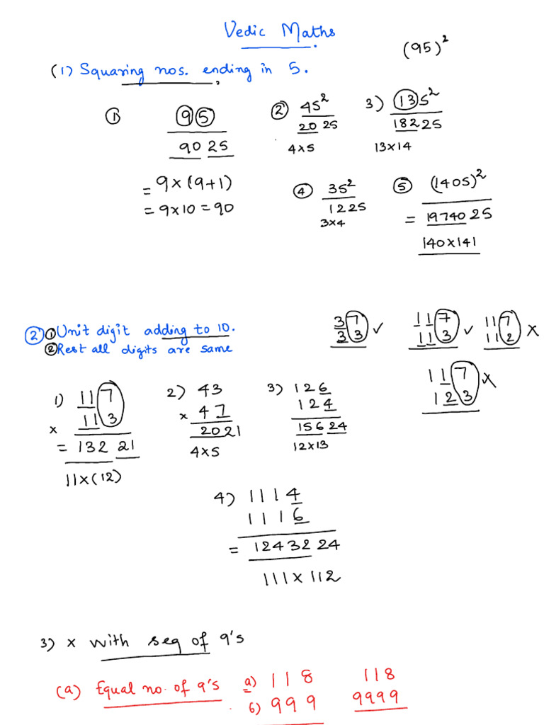 Day 5 Vedic Maths | PDF