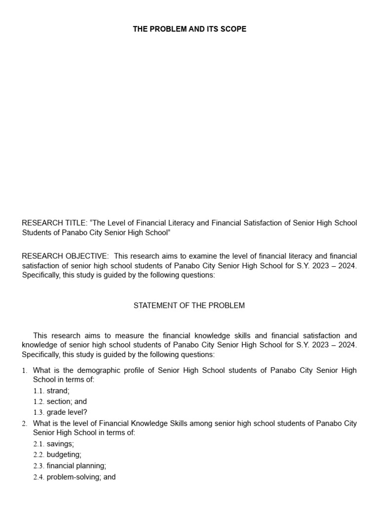 PR2 3 Final 1 | PDF | Financial Literacy