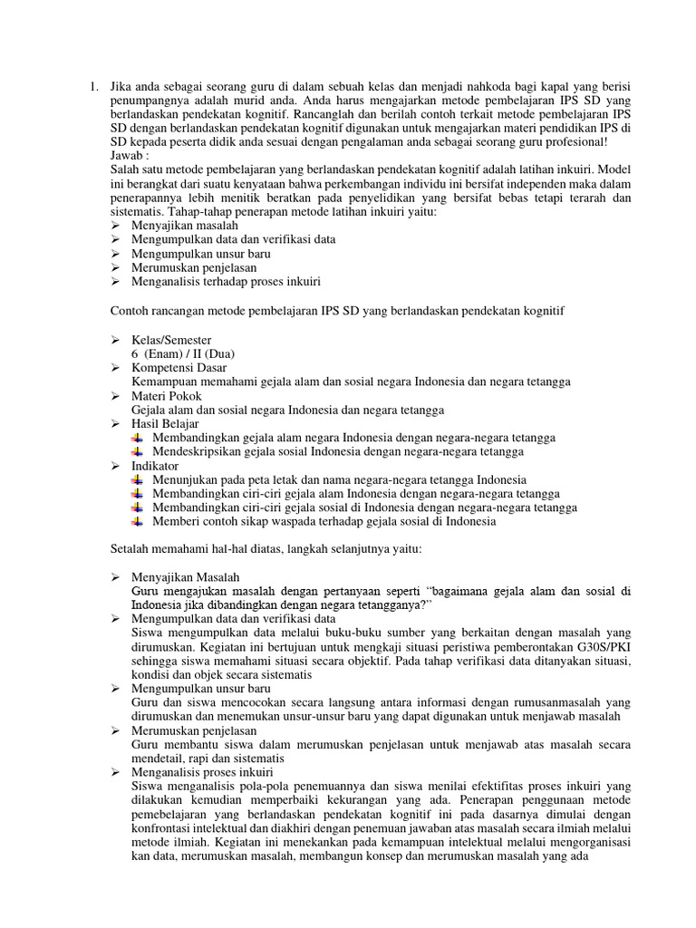 Aspek Kognitif dalam Evaluasi IPS SD | PDF