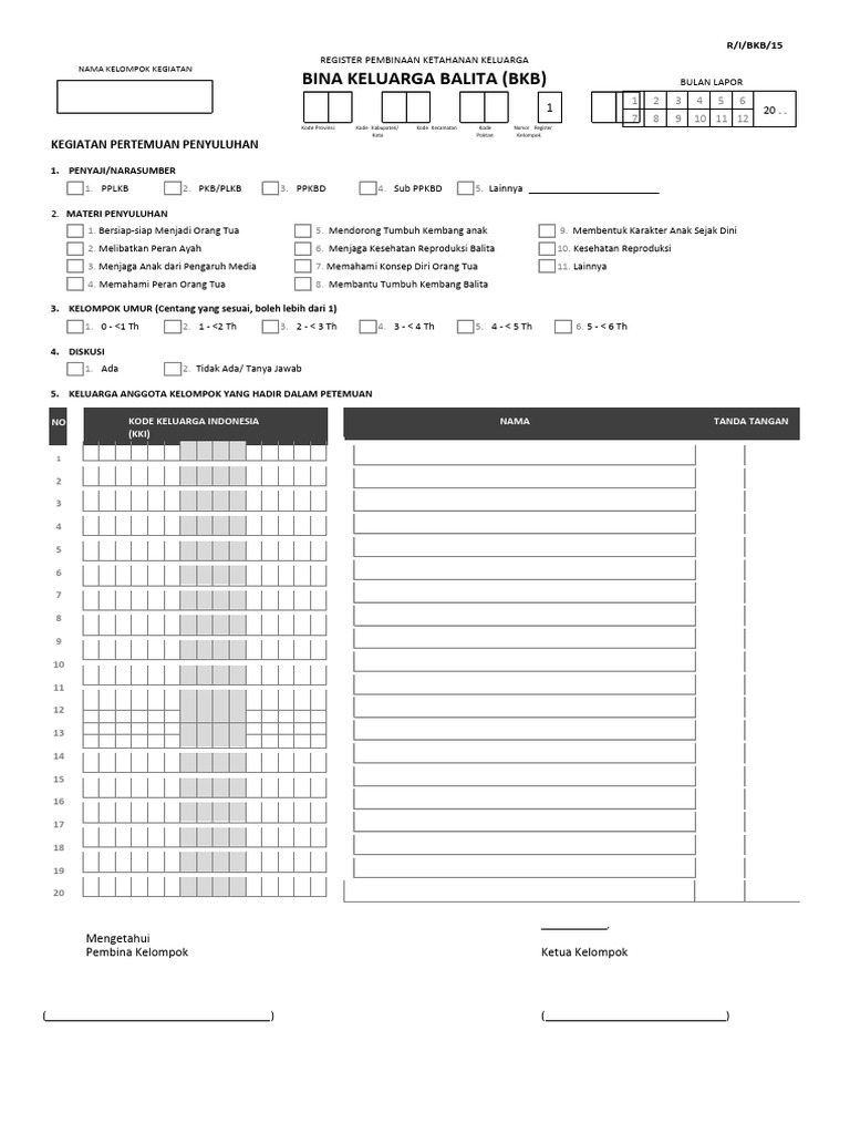 Formulir R I BKB 15 | PDF