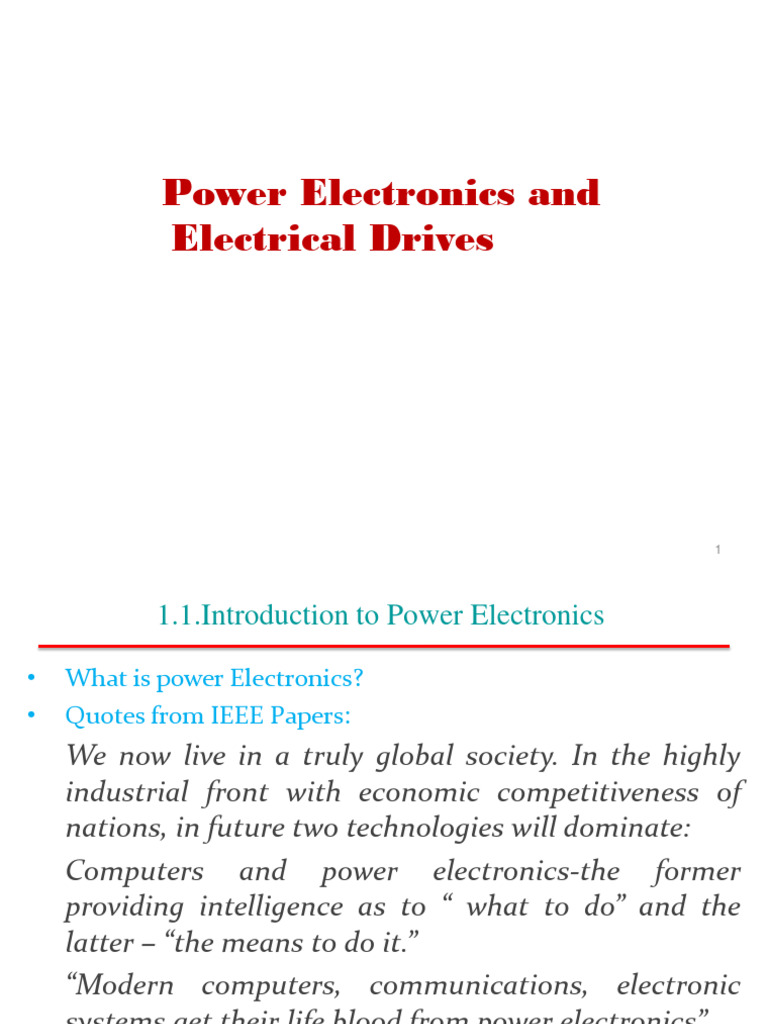 Chapter One - Power Electronics and Electric Derive 2011 | PDF ...