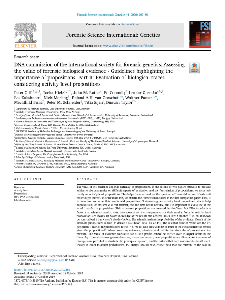 Gill Et. Al 2020 Part II | PDF | Evidence | Dna Profiling Gill Et. Al 2020 Part II | PDF | Evidence | Dna Profiling