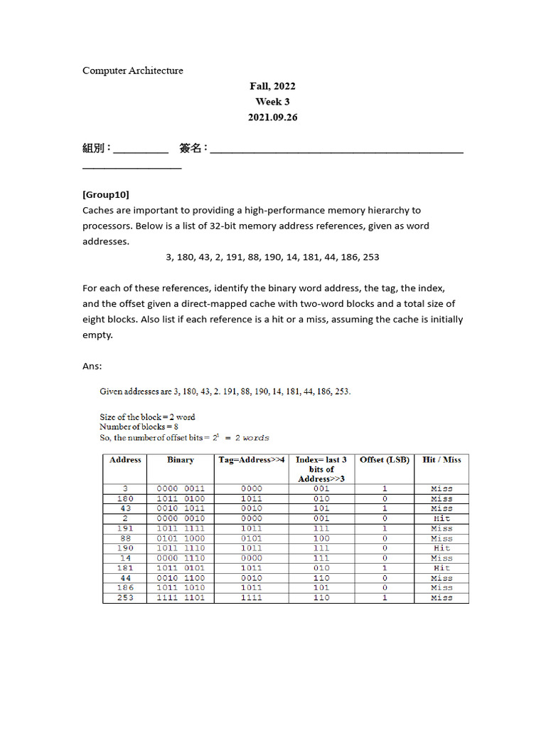 Computer Organization Exercise Answer8 | PDF | Cpu Cache | Office Equipment