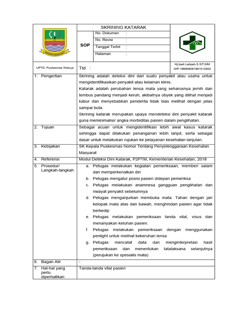 Sop Skrining Katarak | PDF | Sains & Matematika