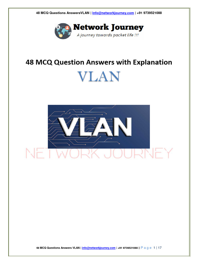 48 MCQ Question Answers With Explanation On VLAN | PDF | Home & Garden | Computers