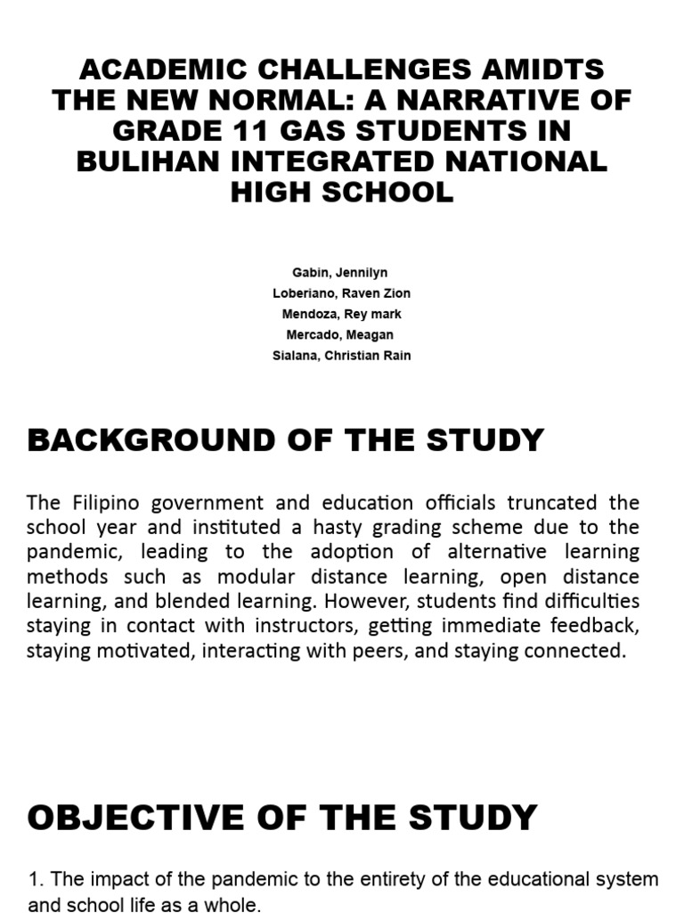 Academic Challenges Amidts The New Normal Ppt G4 Pdf