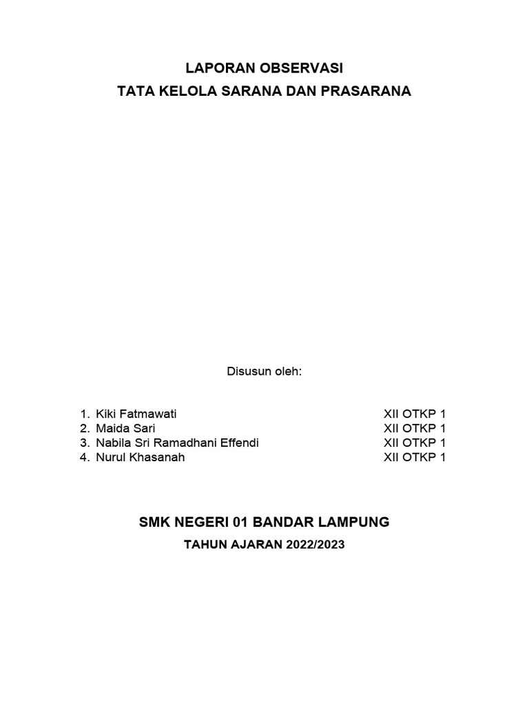 Laporan Sarpras | PDF