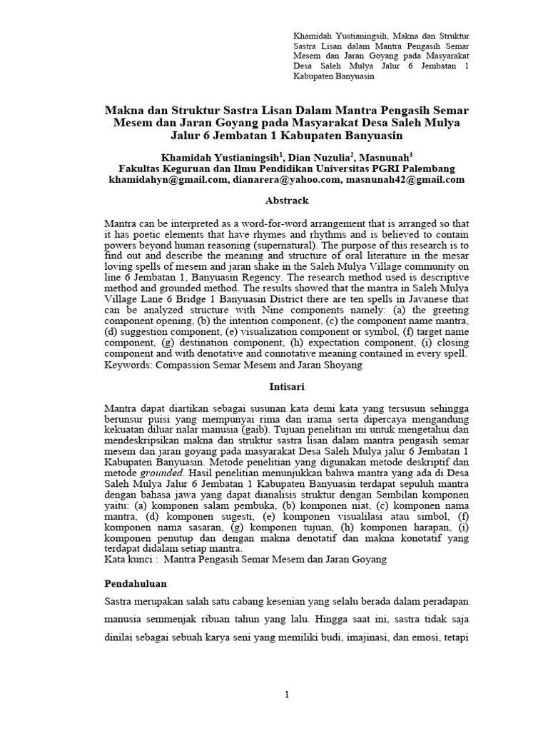 Naskah Ande Ande Lumut | PDF