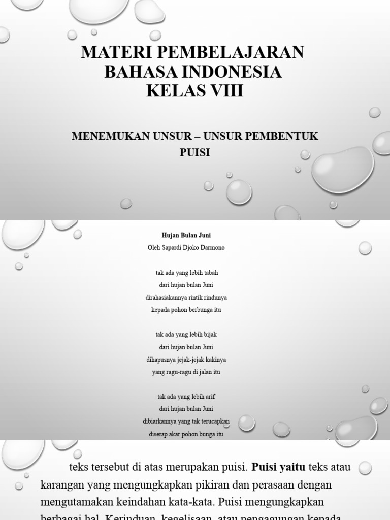 Materi Menemukan Unsur-Unsur Pembentuk Puisi | PDF