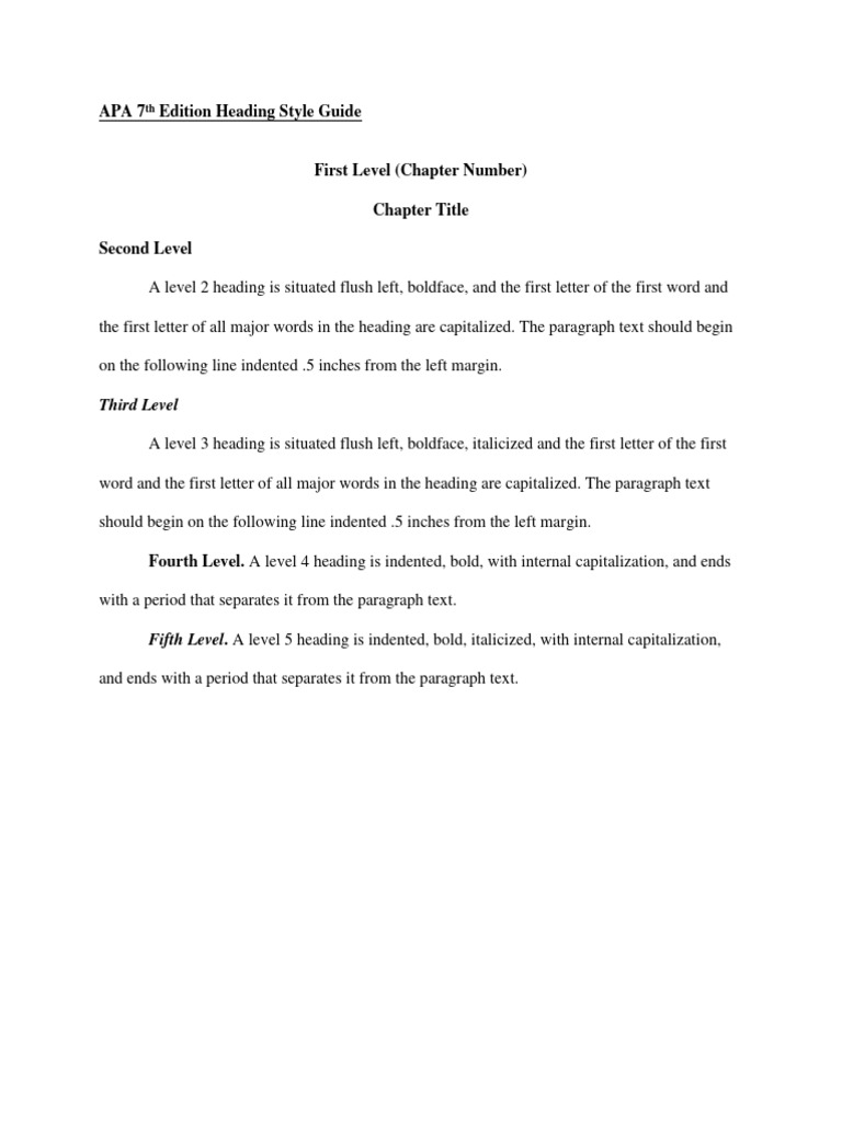 Apa 7th Edition Heading Style Guide | PDF | Language Arts & Discipline ...