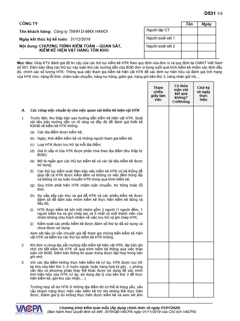 D531 CTKiT Kiem Ke HTK | PDF