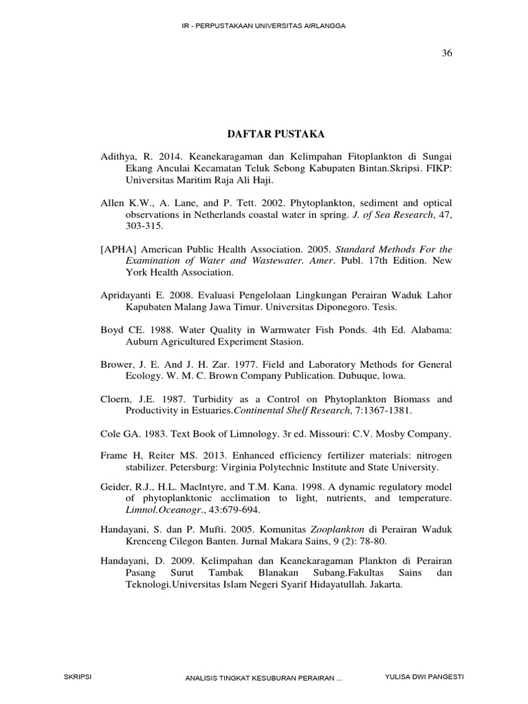 Daftar Pustaka | PDF | Ekologi | Lingkungan Alami
