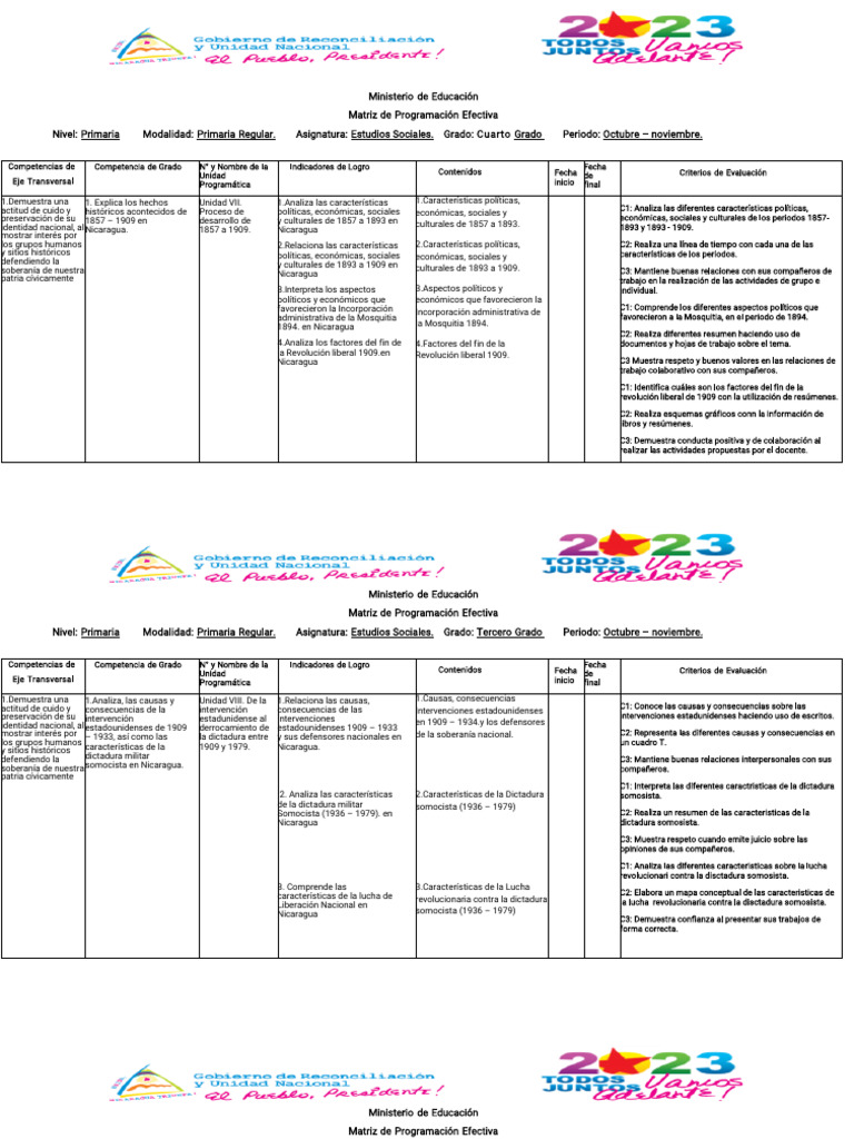 Matriz de Programaci N Efectiva - CREVAL - Tercer GRADO (1) 104256 ...