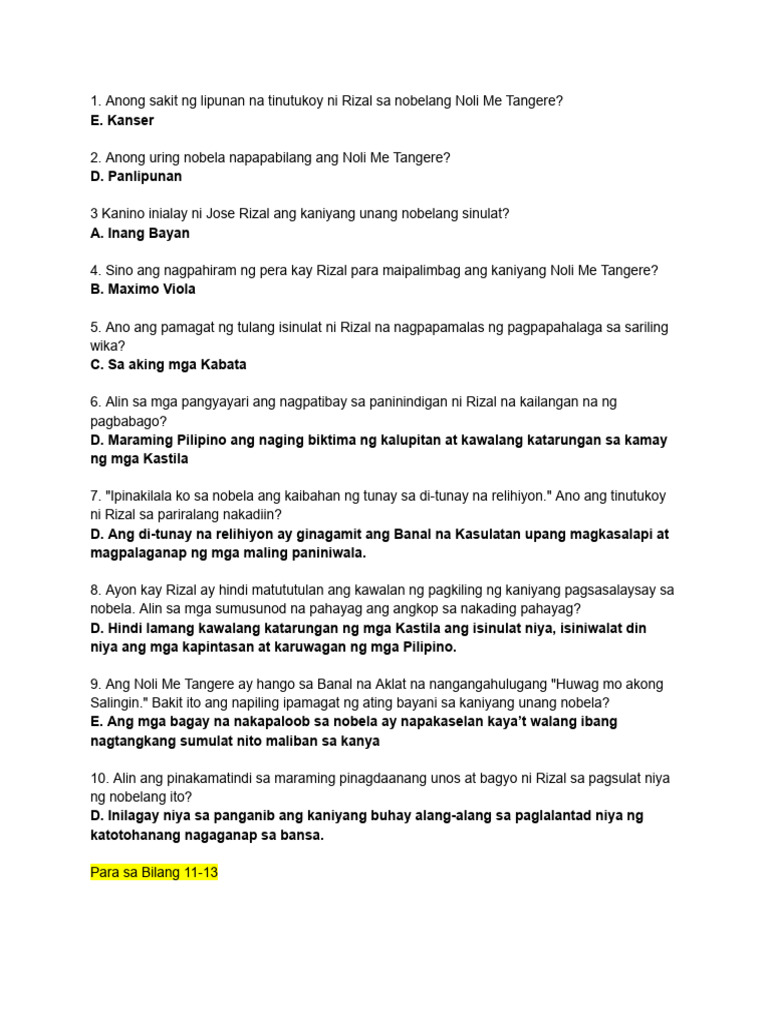 Filipino Test Ques. | PDF