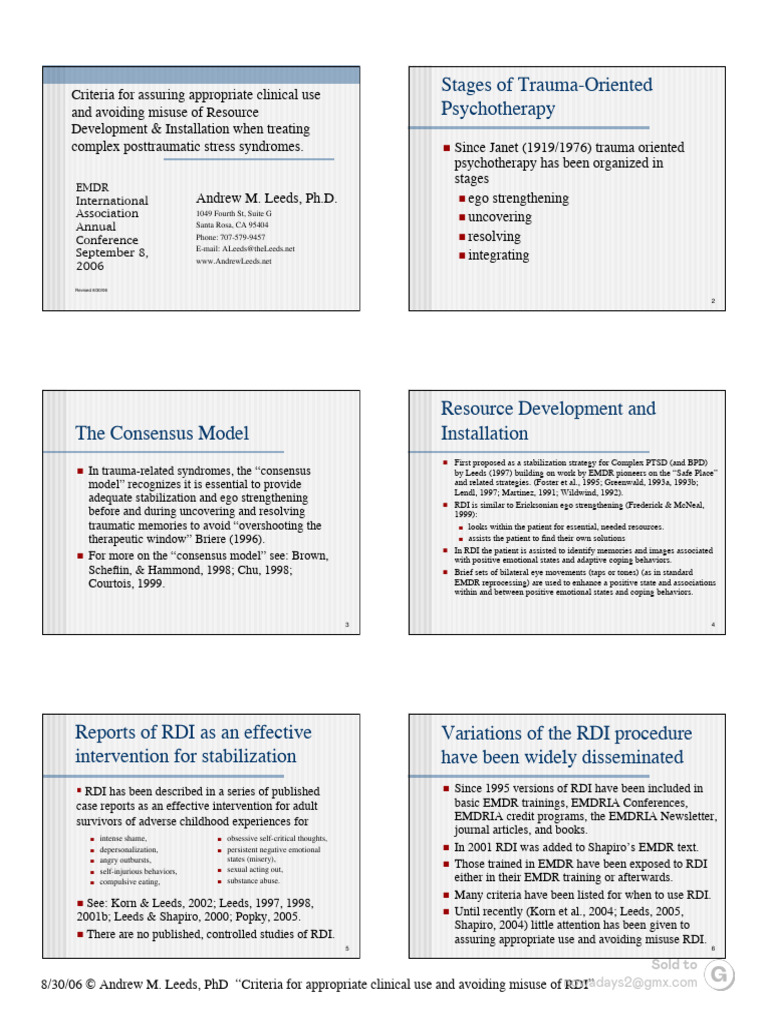 Criteria For RDI | PDF | Eye Movement Desensitization And Reprocessing ...
