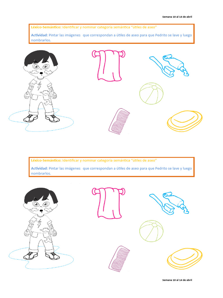 Actividades de Aseo: Semana 10-14 Abr | PDF