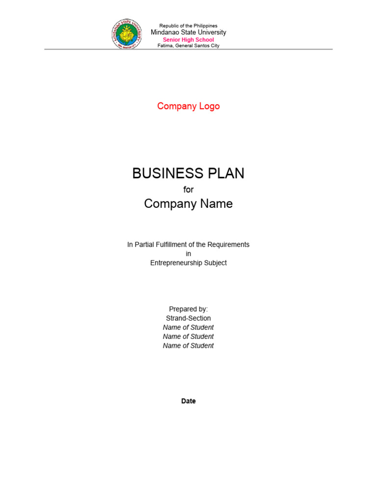 Business Plan Template 1 | PDF