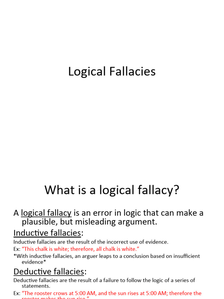 Logical Fallacies | PDF | Fallacy | Cost Of Living