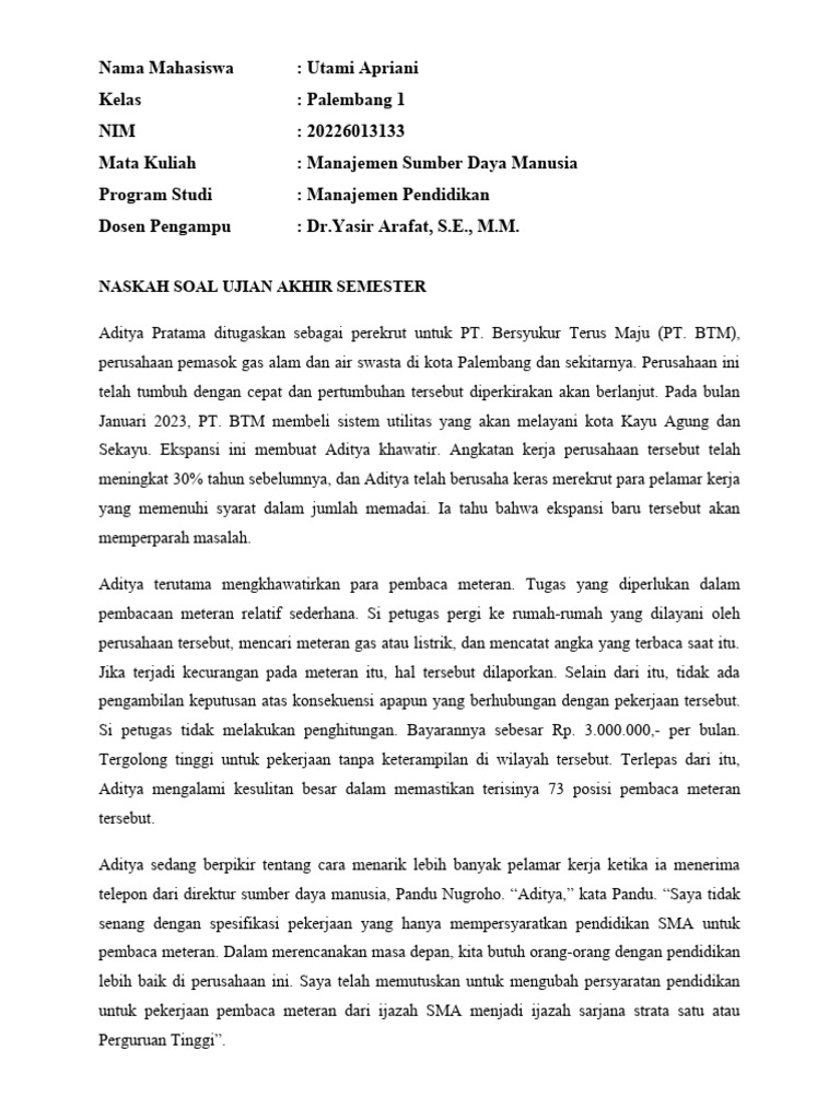Persyaratan Pendidikan Pembaca Meteran | PDF