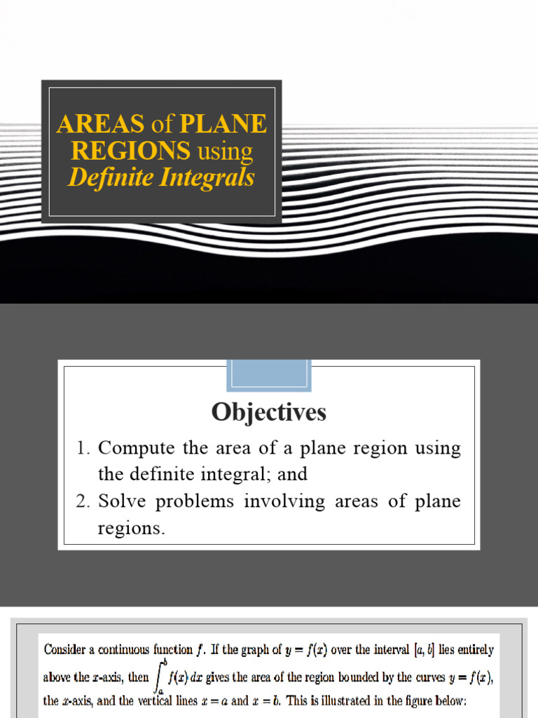 AREAS of PLANE REGIONS Using Definite Integrals | PDF