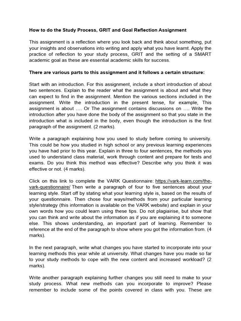 How To Do The Study Process and Goal Assignment | PDF