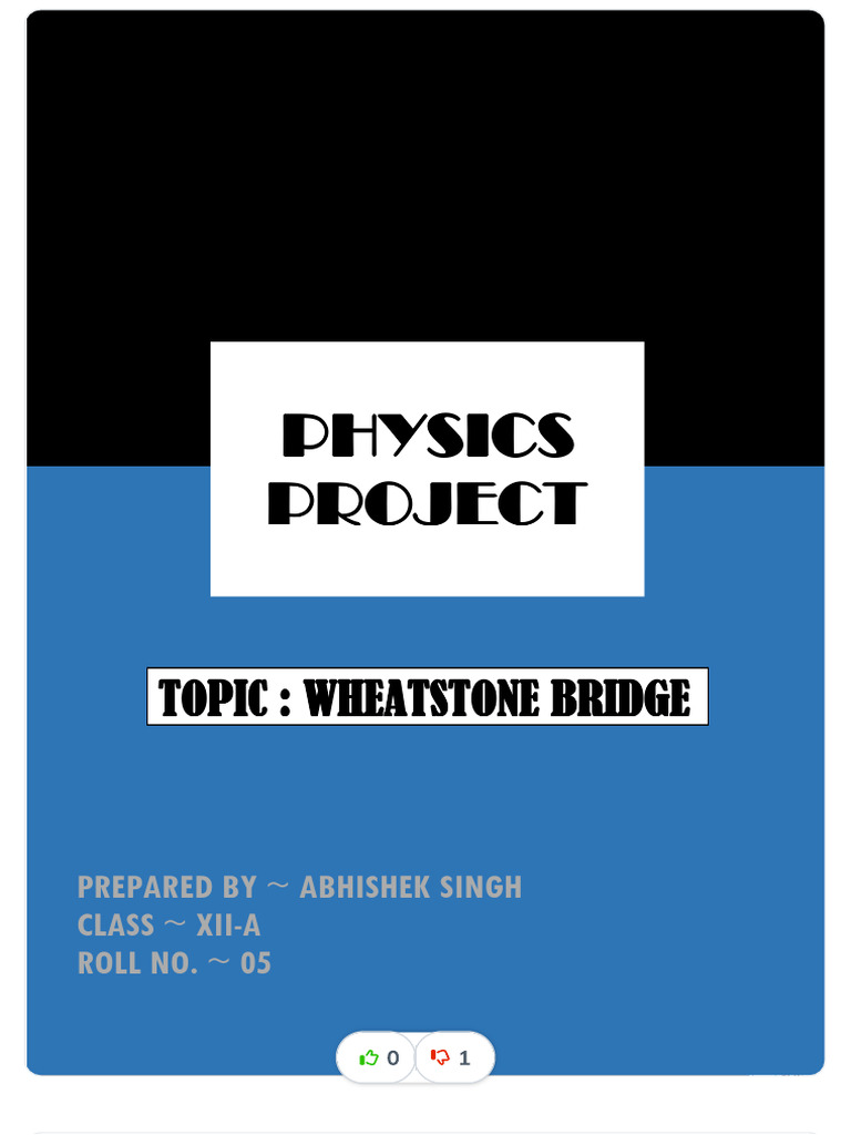 Physics Project 1 DSFDSGSGDFSG Compress | PDF | Electrical Resistance ...