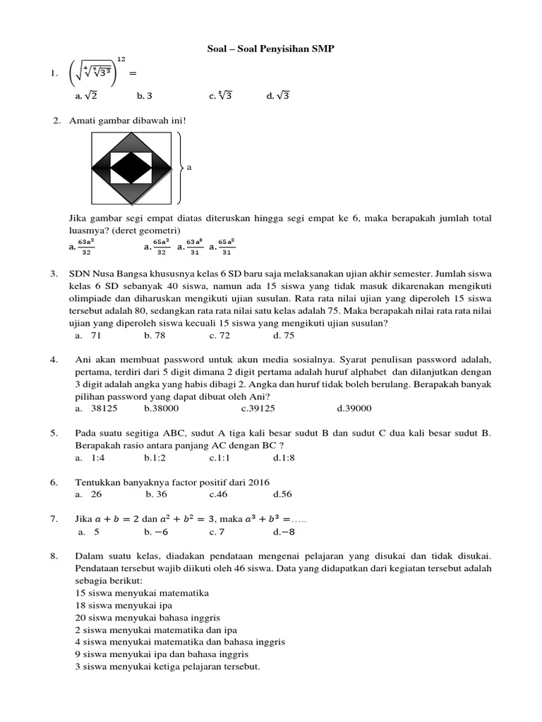 Soal Penyisihan SMP-1 | PDF