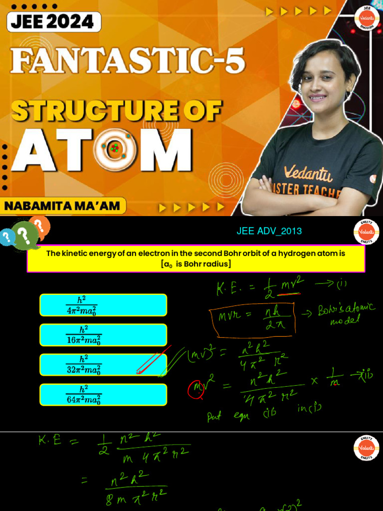 Structure of Atom PYQ Advance 5 | PDF | Atoms | Energy Level Structure of Atom PYQ Advance 5 | PDF | Atoms | Energy Level