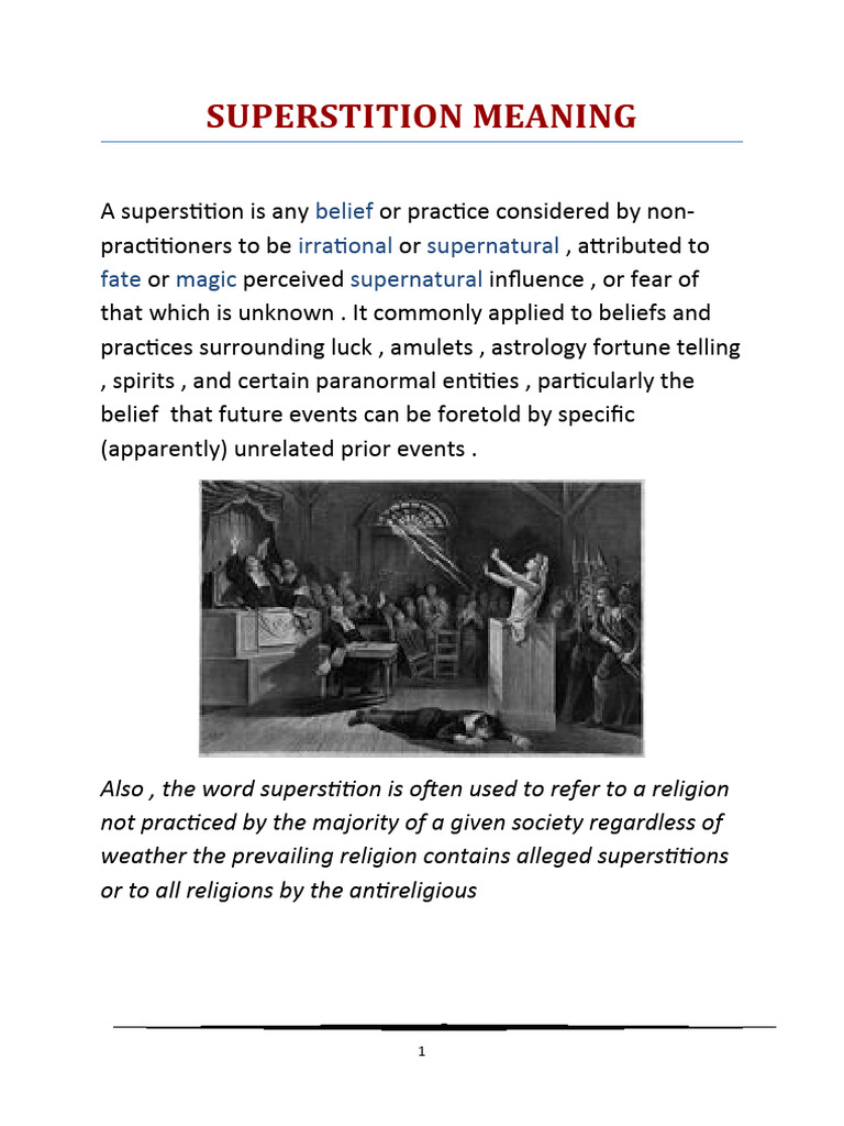 Superstition Meaning | PDF | Superstitions | Luck