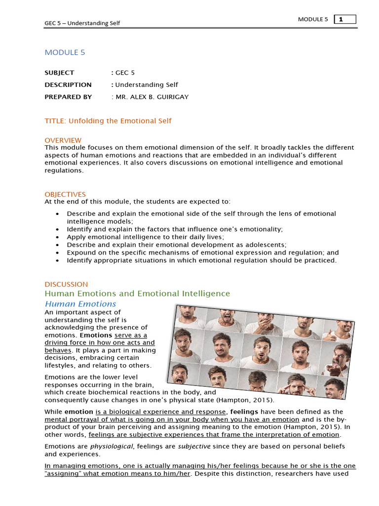 sf5k8nslv - GEC 5 - Understanding Self Module 5 | PDF