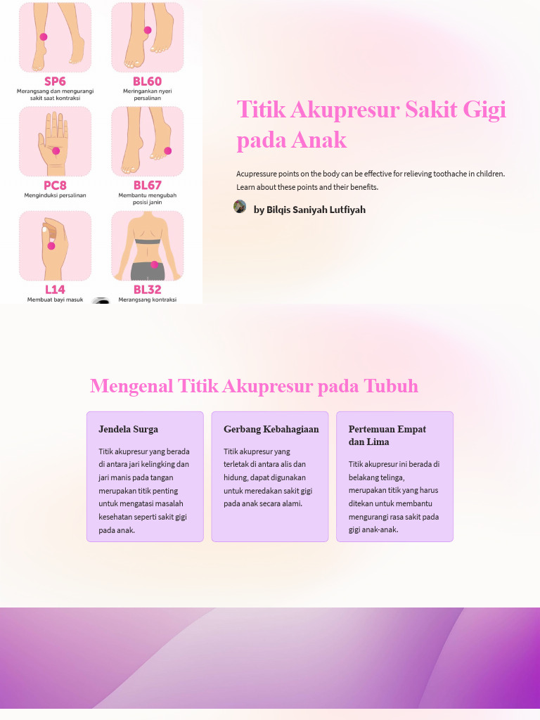 Titik Akupresur Sakit Gigi Pada Anak | PDF