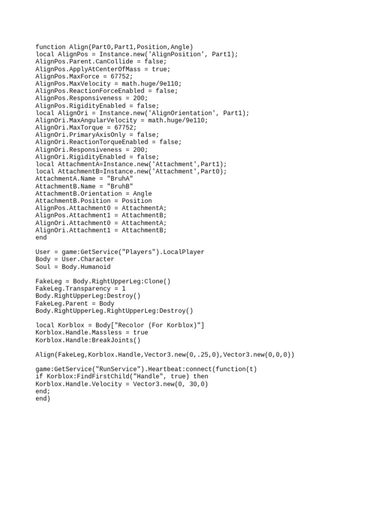 Korblox Leg Script YHGM | PDF