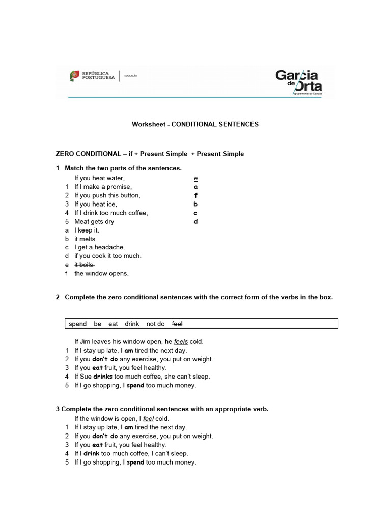 Worksheet - Conditionals | Download Free PDF | Syntax | Language Mechanics