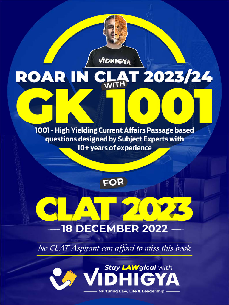 Sample For CLAT 2024 - GK 1001 CLAT 2023 Sneak Peak | Download Free PDF | Government Of India