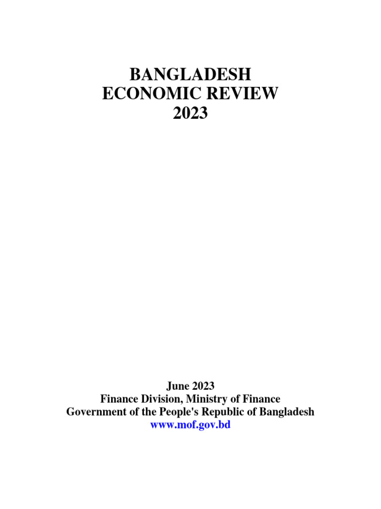 Bangladesh Economic Review 2023 | PDF | Cost Of Living | Gross Domestic ...