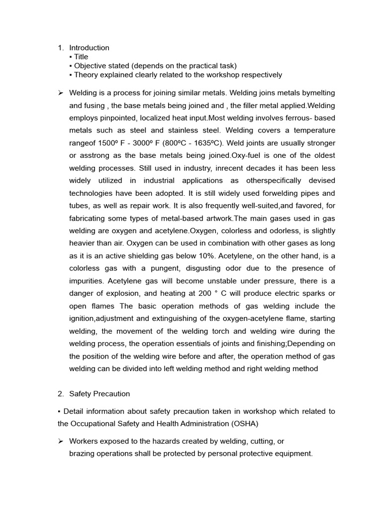 Report Welding. | PDF