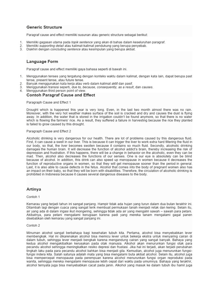 Cause Effect Text | PDF | Science & Mathematics