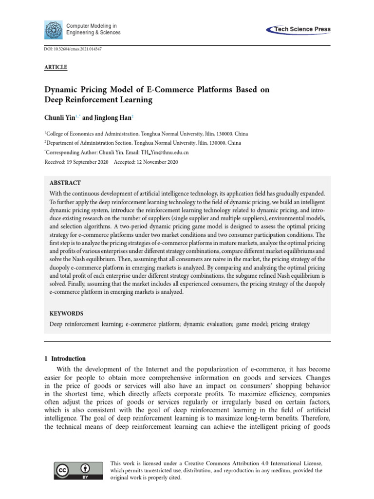 Dynamic Pricing Model Of E Commerce Platforms Base Pdf Auction