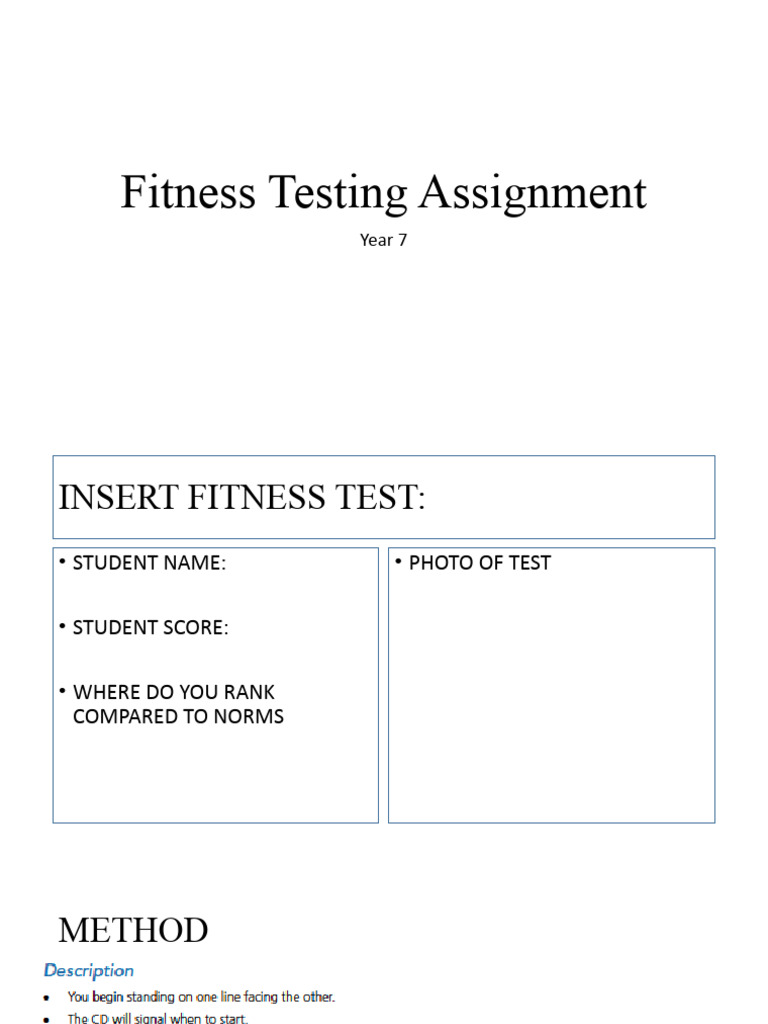Fitness Testing Assignment Template Year 7 | PDF