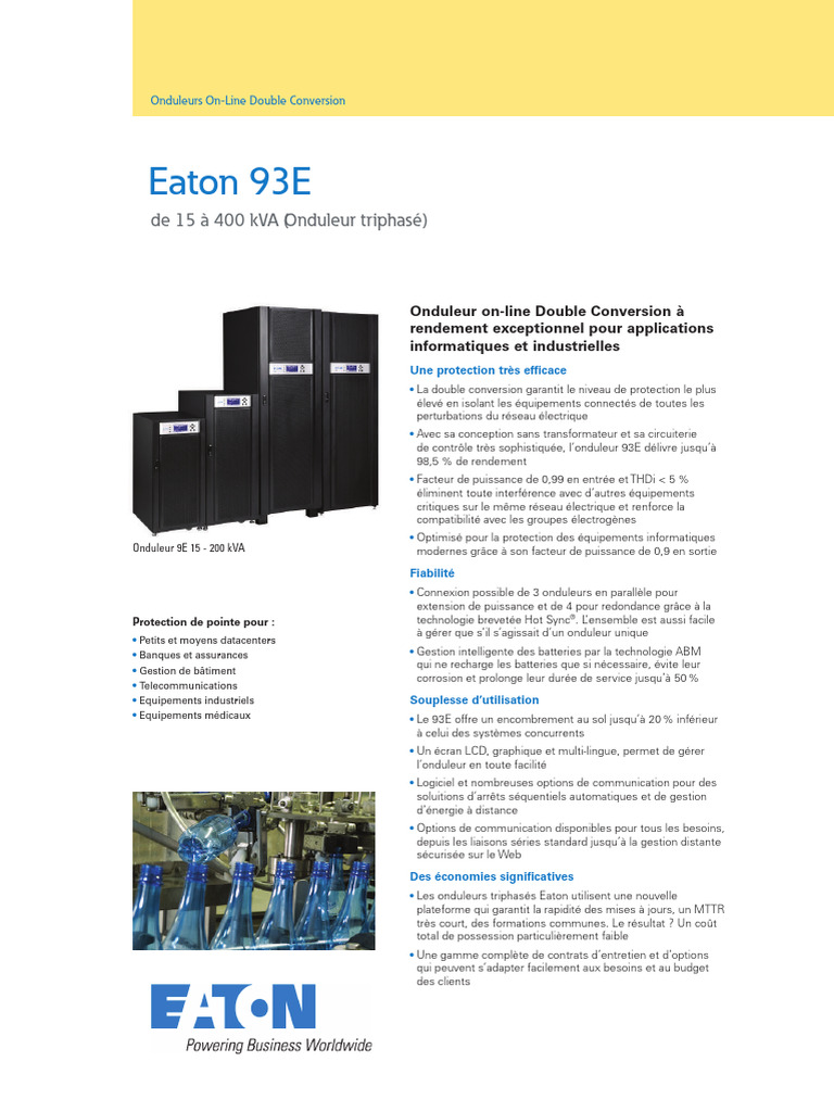 Fiche Technique EATON 93E VISIONAIR Maroc | PDF
