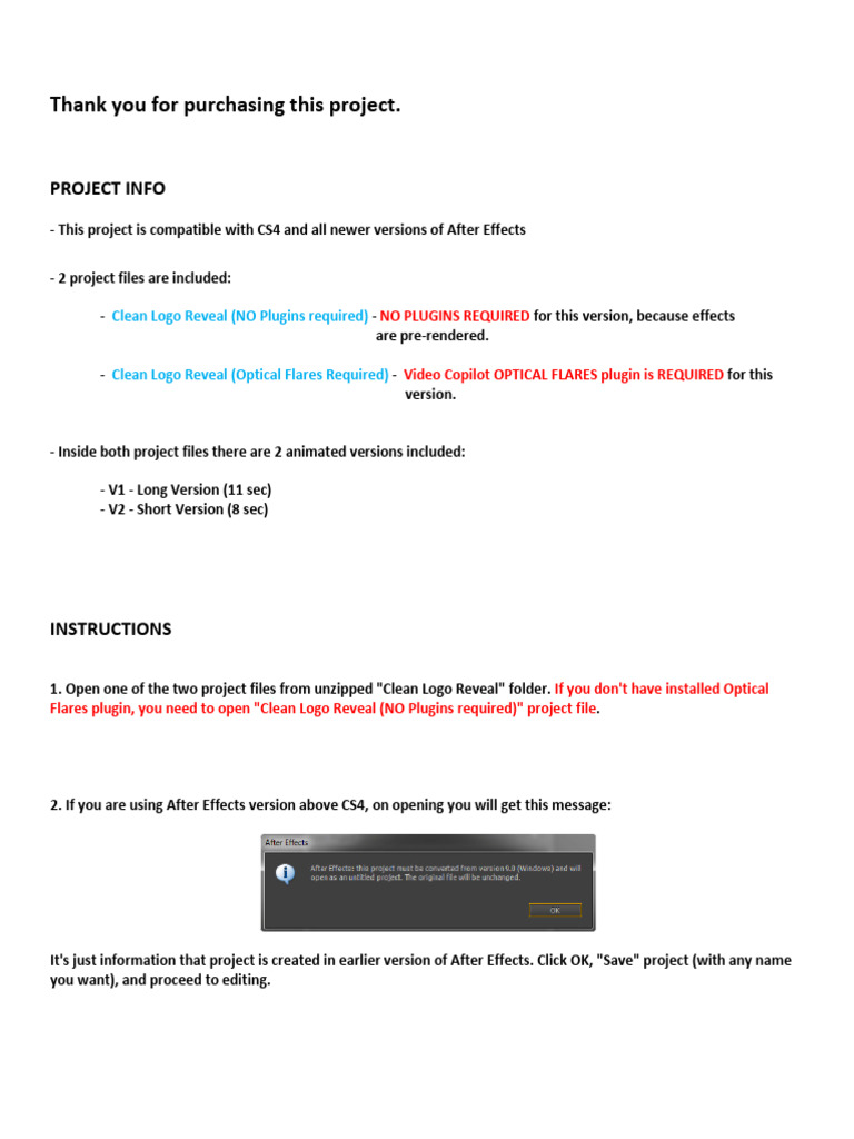 Clean Logo Reveal - Instructions | PDF | Computing | Software