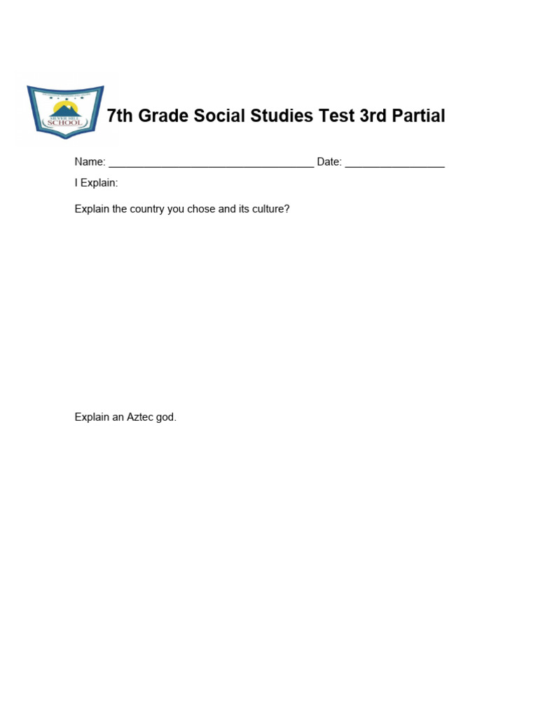 7th Grade Social Studies Test 3rd Partial | PDF