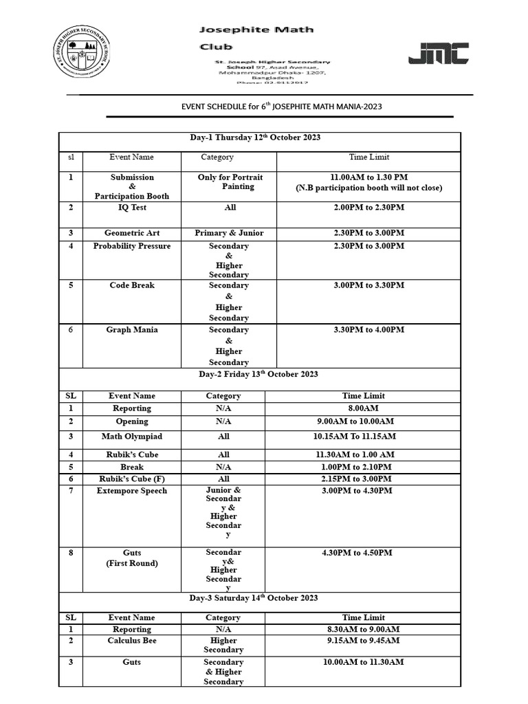 Schedule CH - Docx-1 | PDF