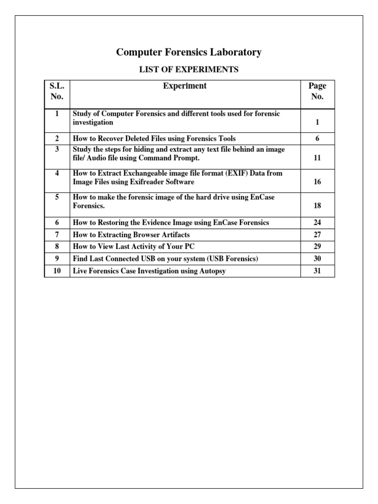 Cyber Forensics - Lab Manual | PDF | Computer Forensics | World Wide Web