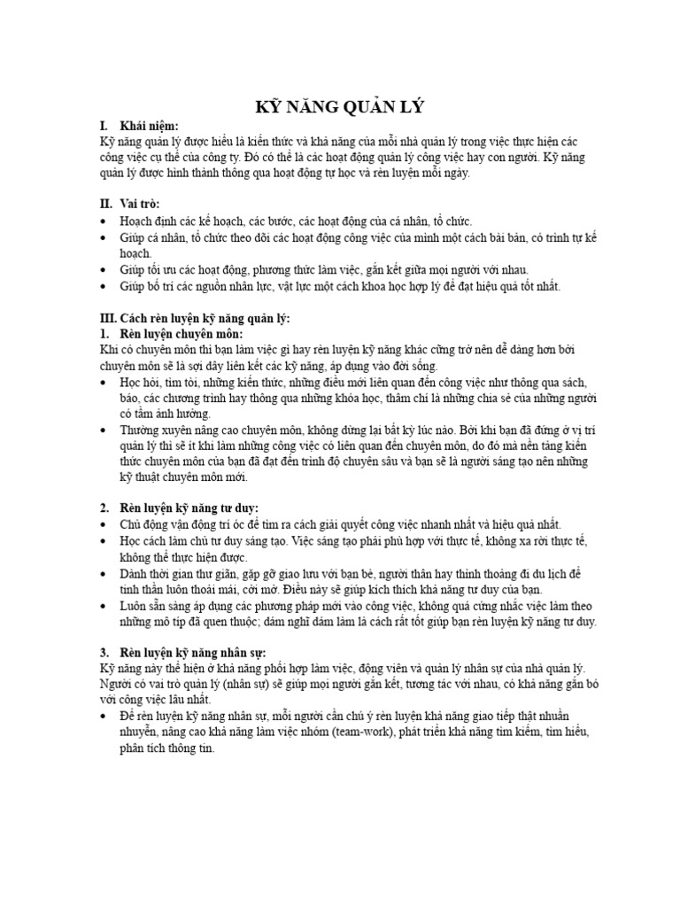 K Năng Qu N Lý | PDF