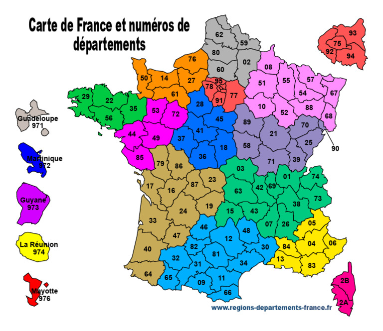 Carte de France et numéros de départements | PDF