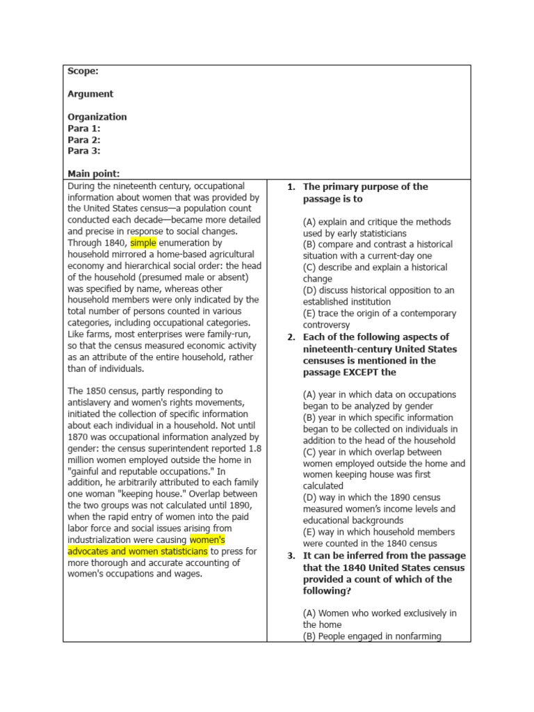 Reading Comprehension - Outline | PDF