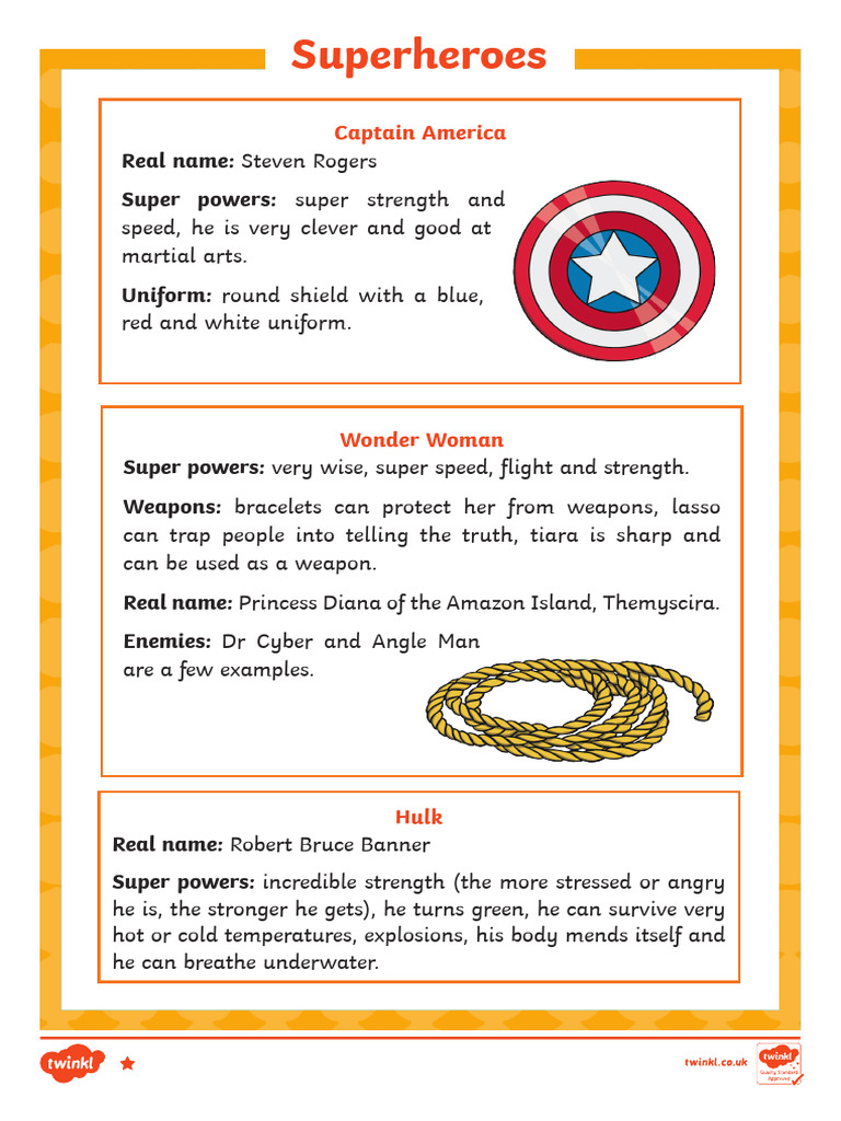 4.superheros Reading Comprehension | PDF | Wonder Woman