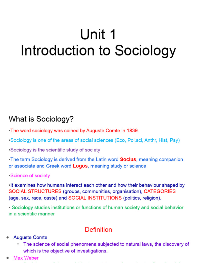 Introduction To Sociology | PDF | Sociology | Positivism